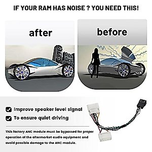 RED WOLF Car ANC Module Bypass T-Harness Plug Connector CH01 for Dodge Ram Jeep Chrysler 2007-2011 Add Aftermarket Amplifier Subwoofer to Non Factory Amp System Plug and Play