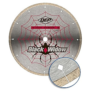 QEP 10" Black Widow Premium-Grade, Thin Rim Diamond Blade for Wet Cutting of Porcelain, Ceramic, Granite and Marble Tile