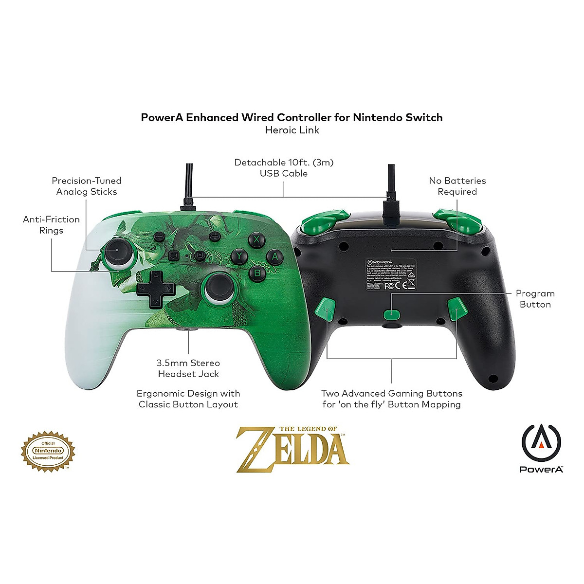 PowerA Enhanced Wired Controller for Nintendo Switch - Heroic Link