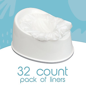 TidyTots Disposable Potty Chair Liners - Value Pack - Universal Potty Chair Fit (fits most potty chairs) - 32 Liners