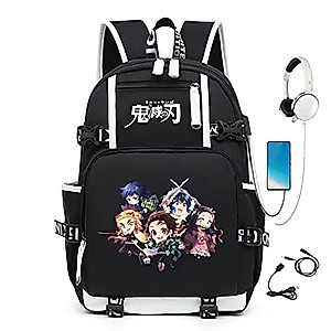 Mxcostume Anime Demon Backpack Cartoon Pattern Printing Laptop Bookbag Cosplay Accessories (Pattern-3)