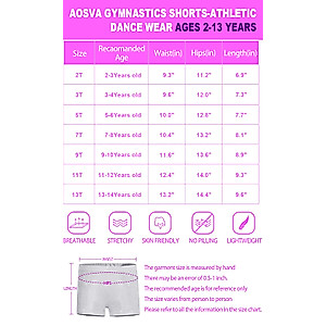 Aosva Little Big Girls' 2 PCS Sparkle Dance Tumbling Athletic Gymnastics Red Shorts for Girls 5-6Years