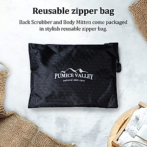 Natural Back Scrubber for Shower for Men and Women - Set of Hemp Back Washer & Exfoliating Glove for Body- Long Back Sleeve with Scrub Mitten for Deep Cleaning & Skin Relax