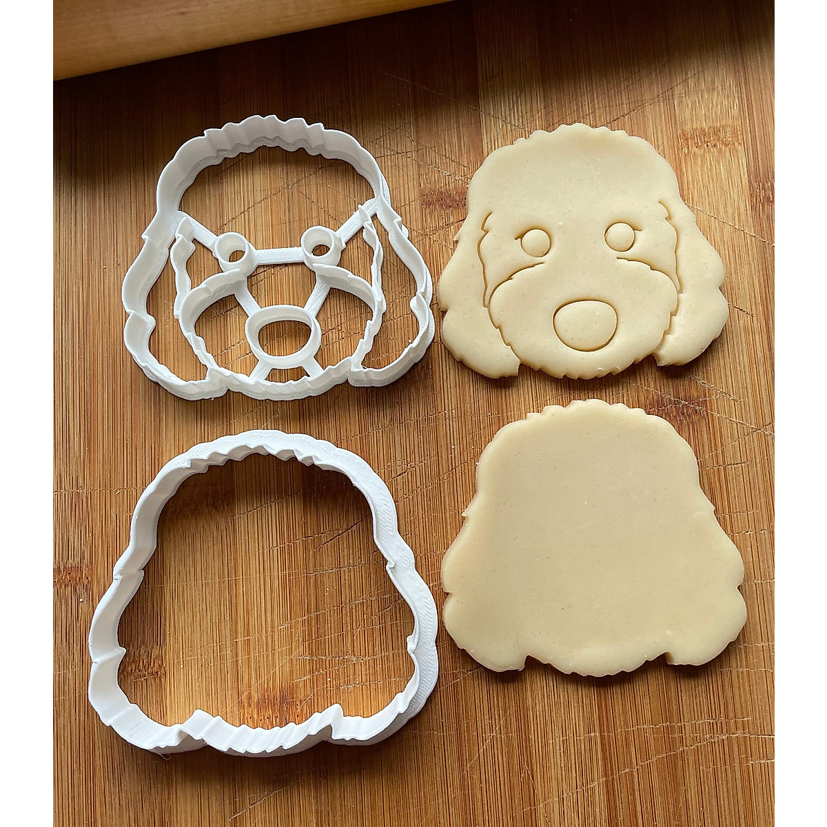 Sweet Prints Inc Set of 2 Mini Sheepadoodle Dog Cookie Cutter - Dishwasher Safe (4")
