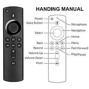 Replacement Voice Remote 2rd Gen for Amazon Fire TV Stick Lite Fire TV Stick 2nd Gen and 3rd Gen Fire TV Stick 2020 Release Fire TV Stick 4K/Max Fire TV Cube (1st and 2nd Gen) Fire TV 3rd Gen