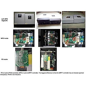ERTY 3KVA Hybrid Solar Inverter 24V 110V 220V Pure Sine Wave Solar Inversor Built-in 50A PWM Solar Controller Battery Charger (24Vdc 110-120V)
