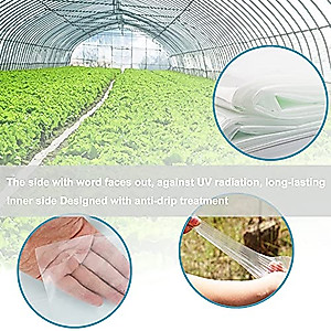 6 mil Greenhouse Plastic Film Sheeting Cover, 10' x 26' UV Resistant Polyethylene Film, 4 Year Green House Hoop Supply Farm Plastic Cover