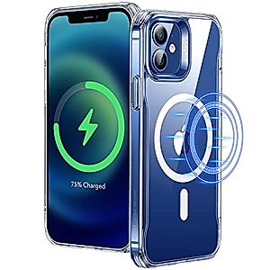 ESR for iPhone 12 Case/iPhone 12 Pro Case, Compatible with MagSafe, Scratch-Resistant Back, Grippy Protective Frame, Magnetic Phone Case for iPhone 12/12 Pro, Sidekick Hybrid Case (HaloLock), Clear