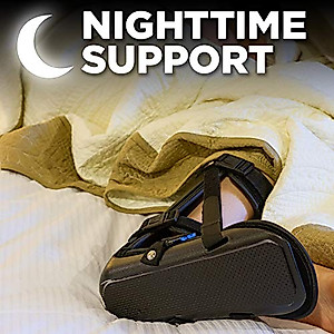 BraceAbility Sleeping Stretch Boot - Plantar Fasciitis Night Foot Splint Adjustable Achilles Tendonitis Brace for Fascia, Tendon and Calf Stretching, Heel and Bone Spur, Arch Pain Treatment (Medium)