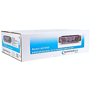 Technical Pro AX AMPLIFIER SERIES AX3000 3000 Watts Peak Power 2U Professional 2 Channel Power Amplifier, Black