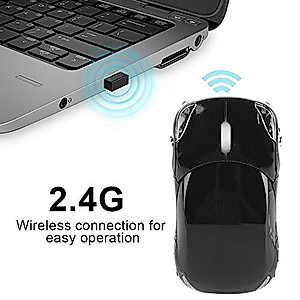 Zerone 2.4GHz Mouse, Portable Optical Mouse 1600DPI for/Android/ME/Windows PC/Tablet Gaming Office (Black)