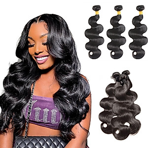 Body Wave Bundles Human Hair 16 18 20 inch 10A Grade Human Hair Bundles Body Wave 3 Bundles 100% Unprocessed Brazilian Virgin Hair Extensions