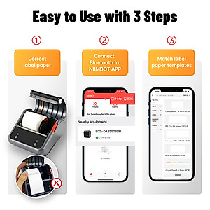 NIIMBOT Label Maker Machine, B3S Thermal Label Maker, Upgrade 3Inch Thermal Label Printer, Portable Label Maker with 1Pack 70x40mm Label, Bluetooth Label Makers for Clothing, Barcode & Small Business