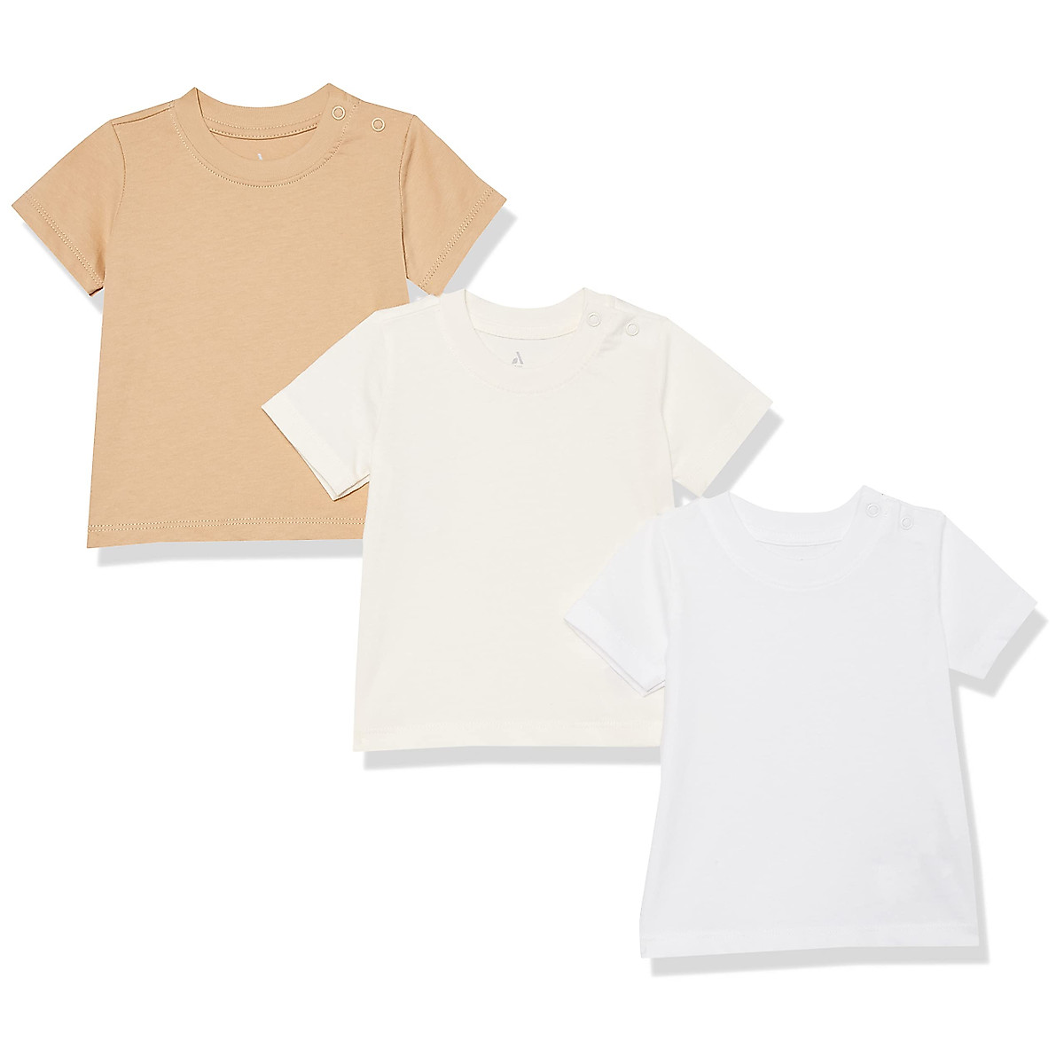 Amazon Aware Unisex Babies' Organic Cotton Short Sleeve T-Shirt, Pack of 3, Neutral, Newborn