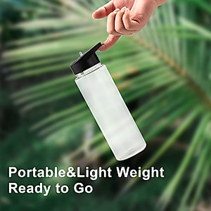 24 oz Clear Water Bottles with Straw, 12 Pack Bulk Reusable Sports Water Bottle with Handle, Wide Mouth & Portable for Travel Gym Cycling Hiking Camping, for Personalized DIY Teacher Nurse Gift