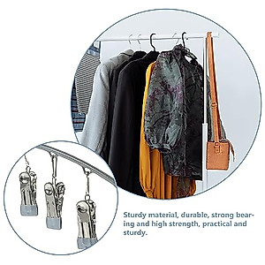 Zerodeko Clothes Hanger with 10 Clips Clothes Drying Rack Stainless Steel Laundry Drying Rack Sock Hanger Underwear Hanger for Drying Towels Diapers Bras Lingerie Baby Clothes Grey