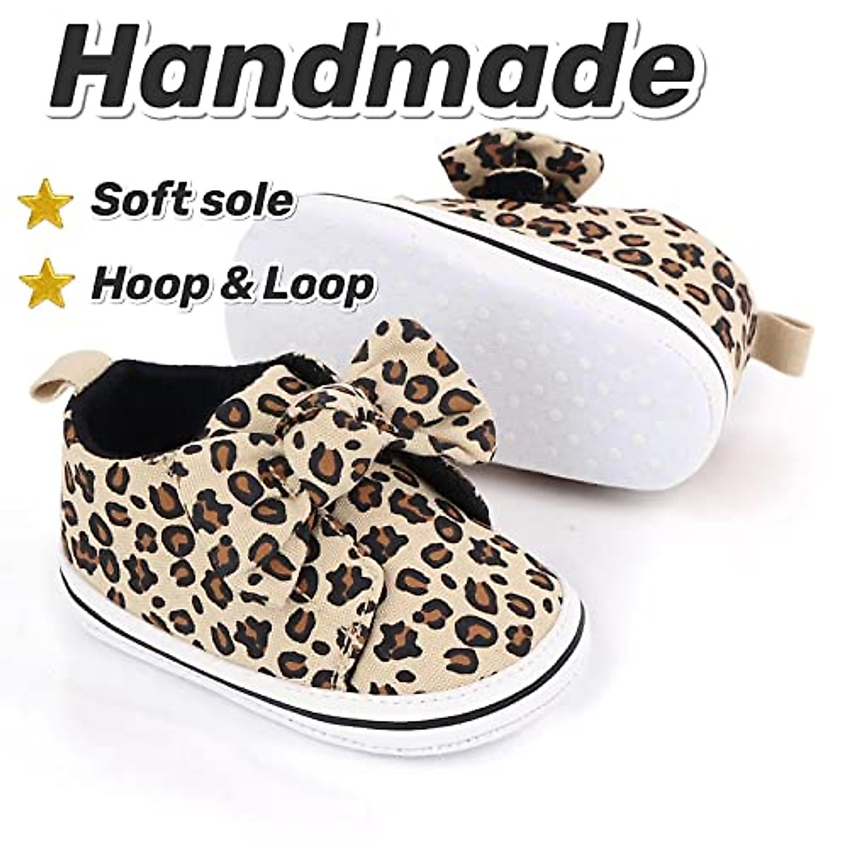 YTWM Baby Girls Shoes Leopard Walking Shoe for 0-18 Months, Easy Wear Non Slip Lightweight Baby Indoor Outdoor Sneakers
