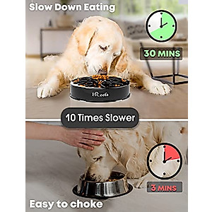 Freefa Slow Feeder Dog Bowls, (2 Cup) Dog Slow Feeder Bowl, Puzzle Dog Food Bowl, Maze Dog Food Bowl, Slow Feeder Dog Bowls Large Breed, Medium Breed, Small Breed, Slow Eating Bowl, Puppy Bowl