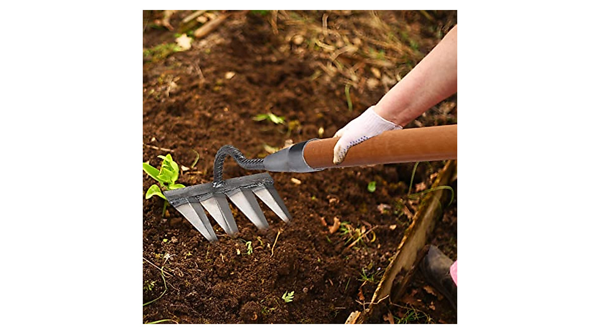Geraffely Dethatcher Rake - Metal Hand Rakes for Gardening, Weeding ...