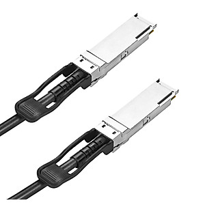 TRANSUTON 40G QSFP+ DAC Passive Cable - 40GBASE-CR4 Passive Direct Attach Copper Twinax QSFP+ Cable for Juniper Switch, 40Gb/s QSFP to QSFP - Fiber Optic InfiniBand Cable, 0.5-Meter(1.64ft)
