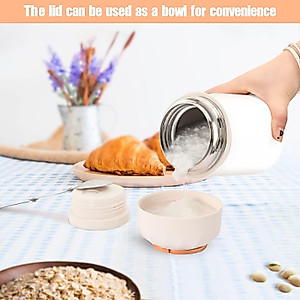 Ballerina Dancing Kids Womens Lunch Insulated Jar with Spoon 17oz/500ml Hot Food Storage Stainless Steel Vacuum Vacuum Insulated Thermal Lunch for Keep Food Warm