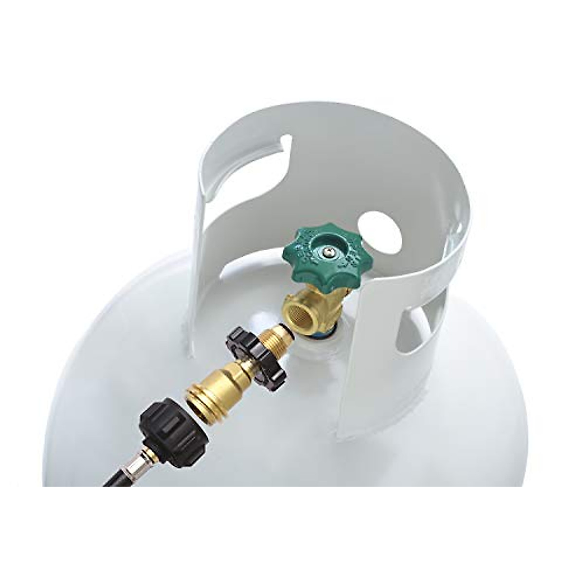 Flame King POL01JT002 Propane Tank Adapter POL to QCC1 Type Converts Old to New Connection, Brass