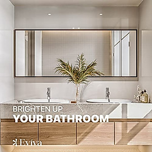 Eviva Black Mirror for Bathroom Vanity Mirror & Living Spaces - Long Mirrors for Bedroom & Edge Sealing Technology - Black Bathroom Mirror with HD Glass - Bathroom Mirrors for Wall - 72" x 30"