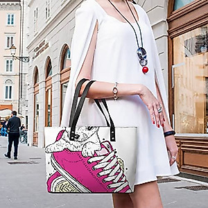 Womens Handbag Dog Leather Tote Bag Top Handle Satchel Bags For Lady