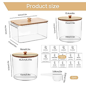 3 Pack Laundry Powder Container & Dryer Sheet Holder, Large Acrylic Laundry Room Organization and Storage Jars with Lids, Labels and Scoops, Laundry Organizer for Pods, Soap, Detergent, Scent Booster