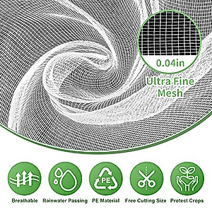 GonLei Garden Netting 10 * 50 FT Ultra Fine Garden Mesh Netting Protection Net Plant Cover Screen Vegetable Row Cover,Blueberry Netting Shrubs Fruits Tree Flowers Garden Screen Barrier Net