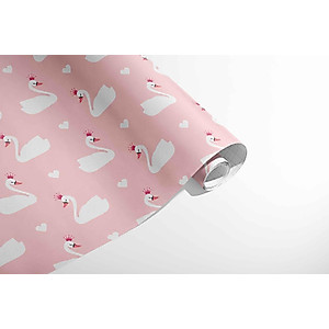 WOPARTY Pink Wrapping Paper Roll for Gril- Ballet, Swan, Heart style with Cut Lines for Birthday, Holiday, Wedding, Baby Shower - 3 Rolls - 17 in X 120 in Per Roll