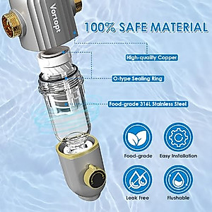 Vortopt Self-cleaning Spin Down Sediment Filter, Automatic Backwash Whole House Sediment Water Filter for Well Water, 40 Micron Flushable Prefilter Filtration, Q2