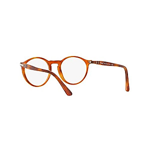 Persol PO3285V Round Prescription Eyewear Frames, Terra Di Siena/Demo Lens, 50 mm