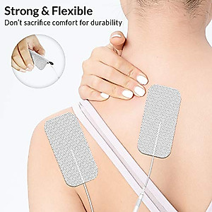 DONECO TENS Unit Pads 18 Pcs Replacement Pads Electrode Patches for Electrotherapy, 2"X4" 6 Pcs, 2"X2" 8 Pcs and 2" Circular 4 Pcs TENS Re-usable Electrode Pads