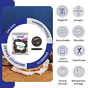 SARKAP Twist Off Canning Lids – 82mm Reusable Canning Lids Set of 10 Ideal for Glass Jars – Not Compatible With Mason Jars, Stainless Metal Canning Jar Lids, Twist off Lug Caps (Fruits)