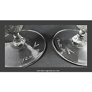 Sea Stones “Touchstone” Universal Wine Glass Set of 2-18oz Thin Rim, Long Stem Summer Glassware - Artisan River and Ocean Stone - Perfect for Birthday, Wedding and Anniversary or New House