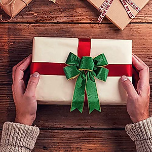 Dark Green Wired Velvet Ribbon for Gift Wrapping, Chrisrtmas Tree (2-1/2 inch, 5 Yards)