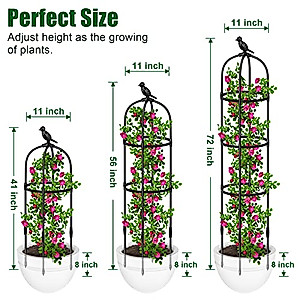 MYard 2 Pack Garden Obelisk Trellis, 6FT Tall Rustproof Climbing Plant Support, Garden Tower Trellis for Potted Plants Flowers Vegetable Vine Indoor Outdoor