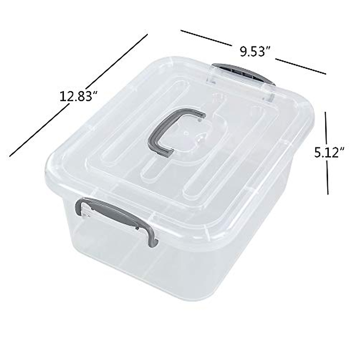 Kekow 2-Pack Clear Storage Latch Box, Plastic Containers with Lids, 8 L