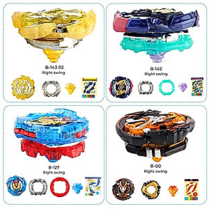 JIMI Bey Battling Top Stadium Blade Battle Set, 12 Burst Spinning Tops 3 Launchers Grip 1 Arena Combat Game, Toy Gift for Kids Boys Ages 6+