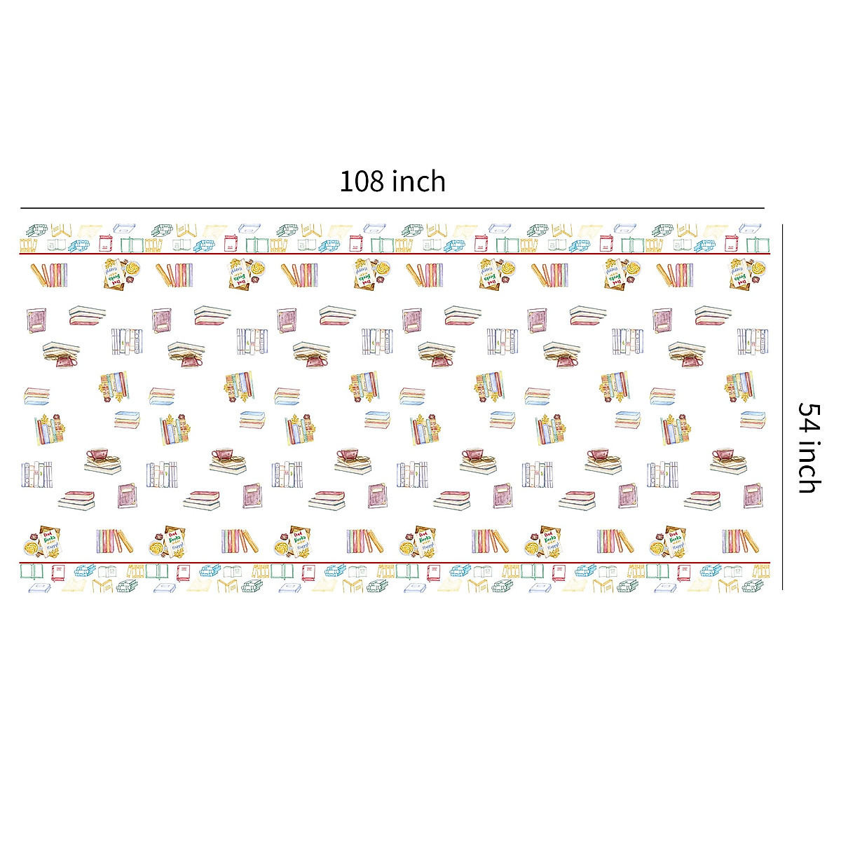 YJRJSC Book Themed Party Decorations Tablecloth - Disposable Books Book Club Birthday Party Supplies Tablecover, Book Library Reading Theme Baby Shower Decorations Table Cloth - 3 Pcs(54in x 108in)