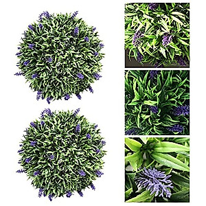 Jkapagzy Simulation Grass Ball Artificial Lavender Outdoor Plant Bush Patio for Wedding Hotel Garden Home Party Yard