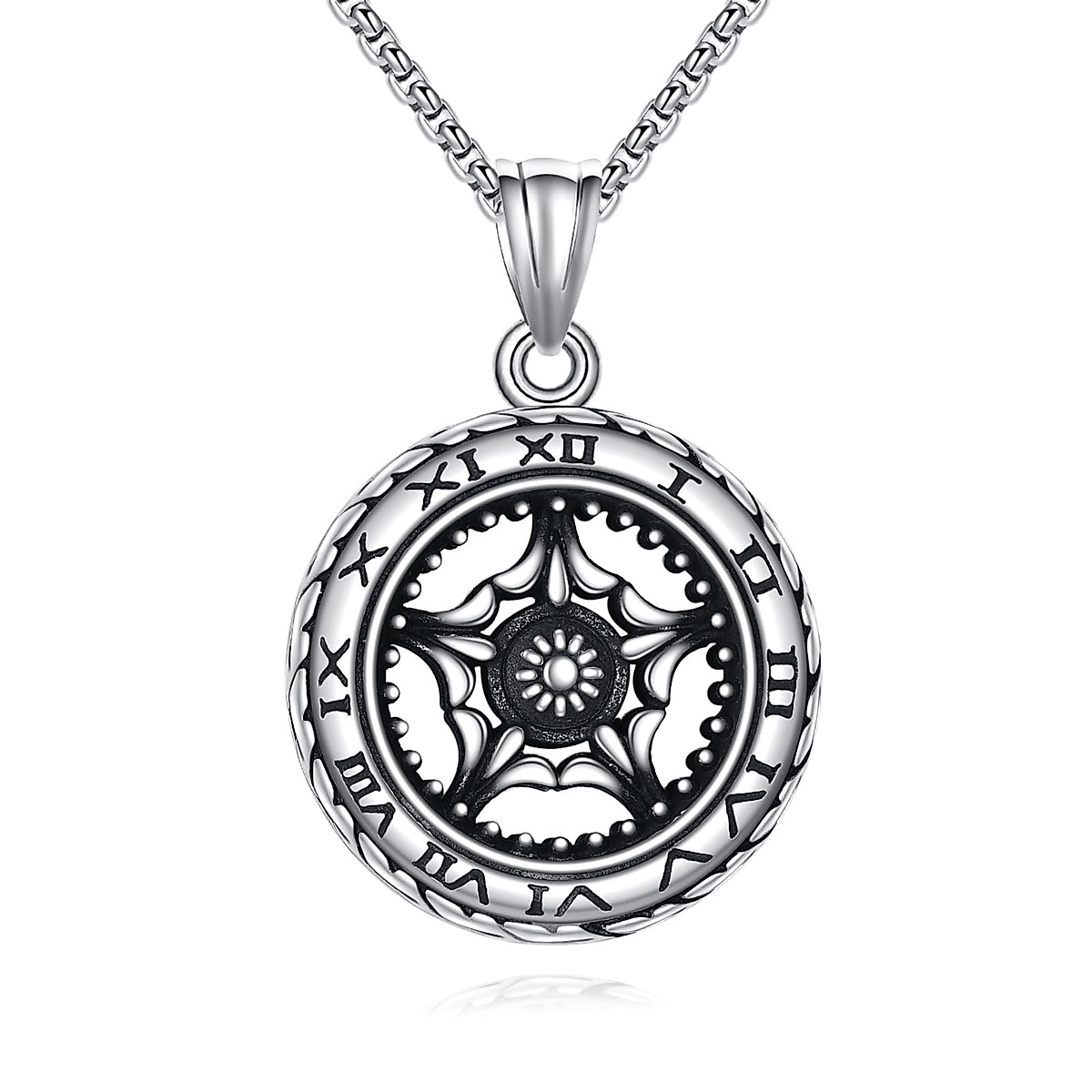 SILBAZ Wheel Tire Necklace Tire Pentagram Pendant Necklace Simple Arabic Digital Pendant Necklace Automotive Style Jewelry Gift for Car Enthusiasts