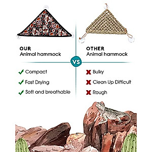 Abizoo Bearded Dragon Hammock, Skull Theme Reptile Lizard Lounger, Punk Style Chameleon Tank Accessories for Leopard Gecko Iguana Snake Frog Hermit crab Halloween Decor