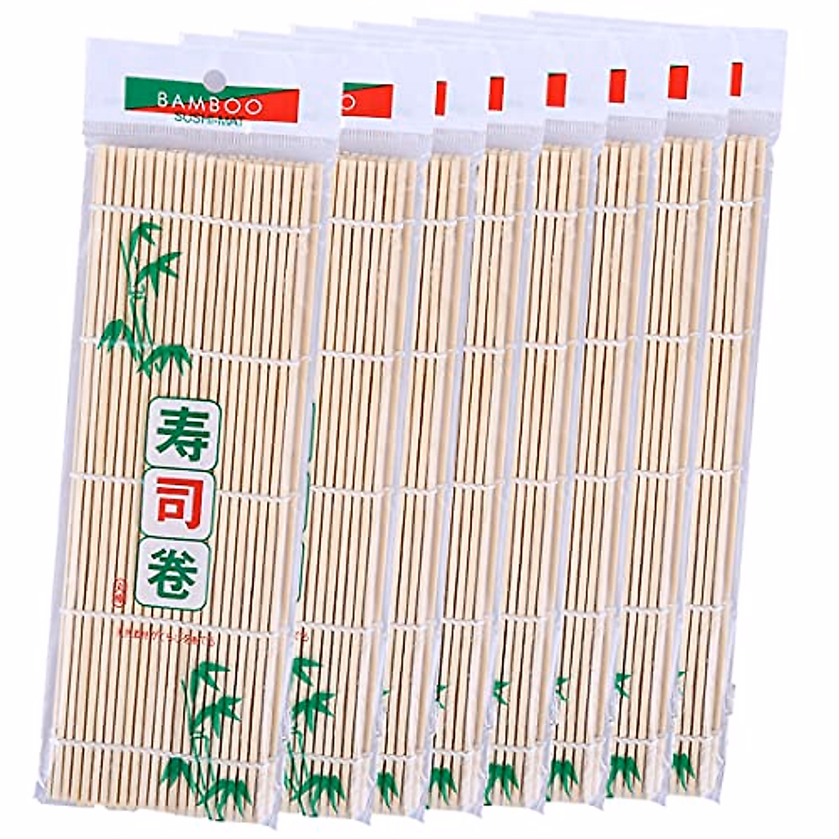 JIALEEY Bamboo Sushi Rolling Mat, 9.5x9.5 Inch, 8 PCS Set