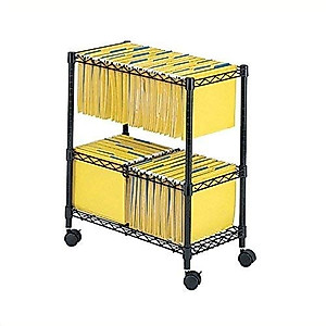 Safco Products Two-Tier Rolling Letter/Legal File Cart 5278BL, Black Powder Coat Finish