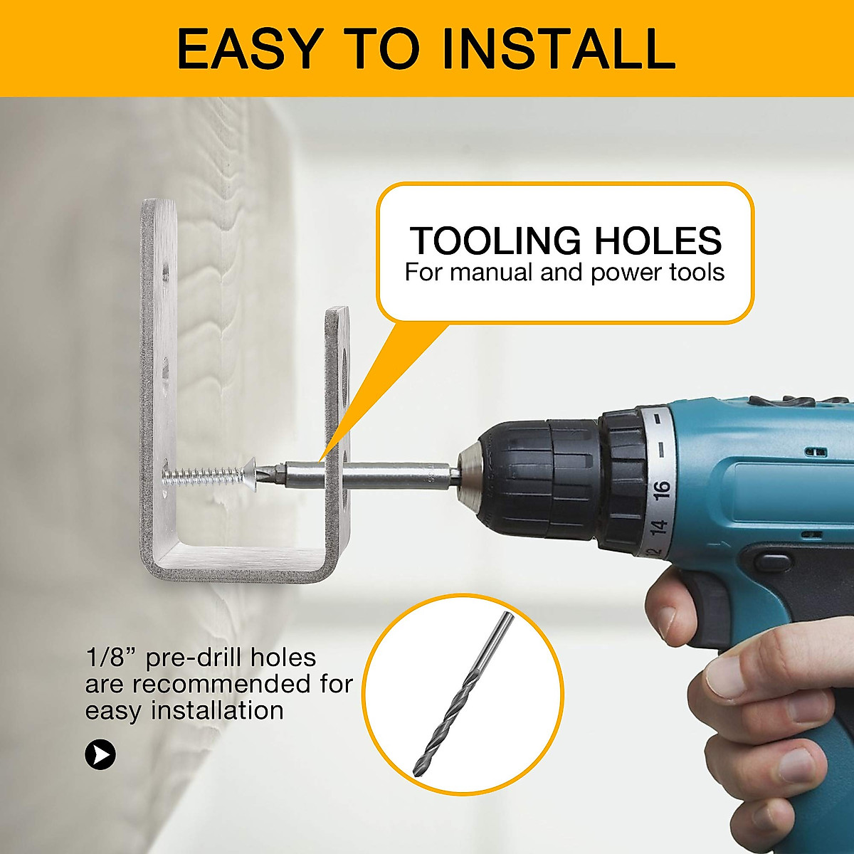 2x4 Door Barricade Brackets (2 pcs) | Drop Open Bar Holder Marine Grade Stainless Steel U Bracket for 2 by 4 Lumber as Security Door Reinforcement, Door Jammer, Barn, Shed, Garage, Gate