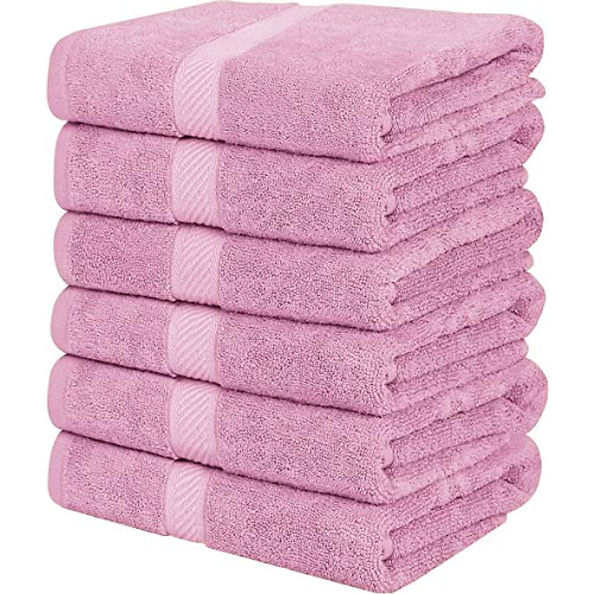 Utopia Towels 6 Pack Medium Bath Towel Set, 100% Ring Spun Cotton (24 x 48 Inches) Medium Lightweight and Highly Absorbent Quick Drying Towels, Premium Towels for Hotel, Spa and Bathroom (Pink)