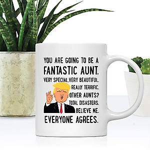 Andaz Press Baby Birth Announcement Trump 11oz. Coffee Mug Gift, You're Going To Be A Fantastic Uncle, 1-Pack, Funny President Trump Novelty Baby Pregnancy Reveal Cup Uncle Pregnancy Announcement
