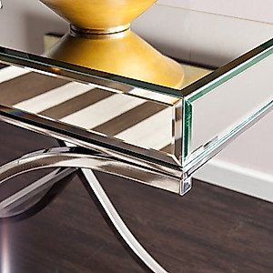 Ava Mirrored Console Table - Chrome